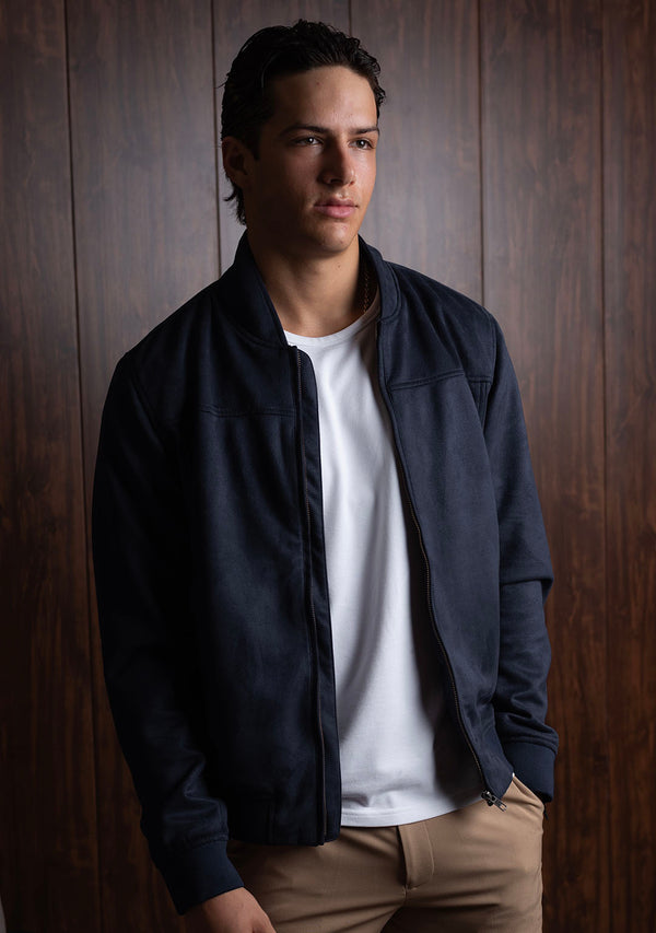 Buy Suede Jacket in Royale Blue Online India | Free Shipping - Aristobrat