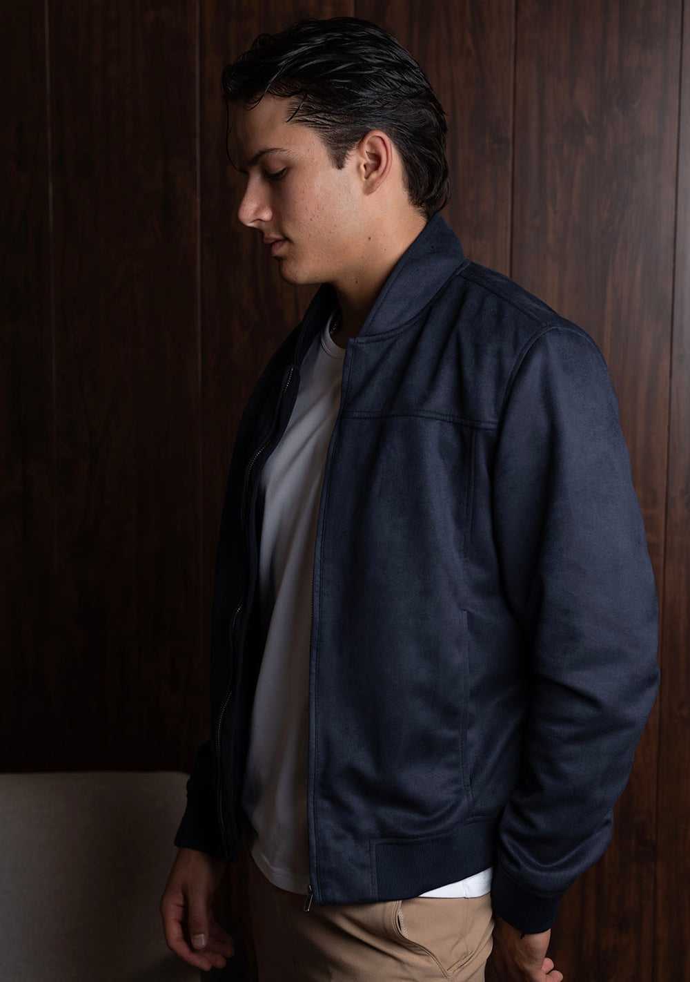 Buy Suede Jacket in Royale Blue Online India | Free Shipping - Aristobrat